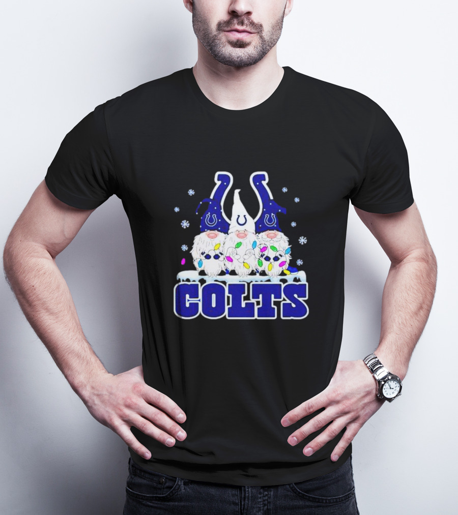Indianapolis Colts Christmas Gnomes Football T-Shirt