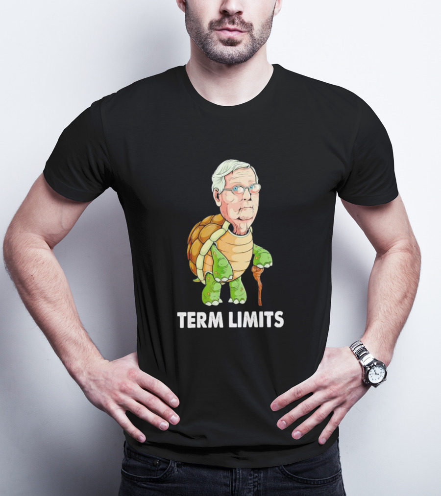 Mitch McConnell Turtle Illustration Term Limits T-Shirt