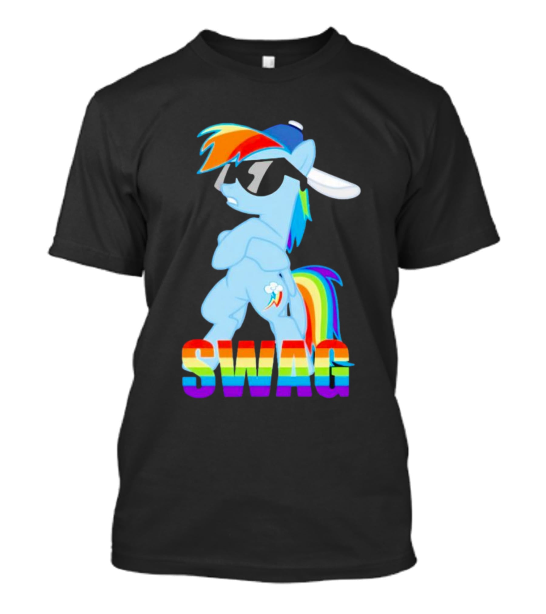 Rainbow Dash Swag With Pony And Cap T-Shirt