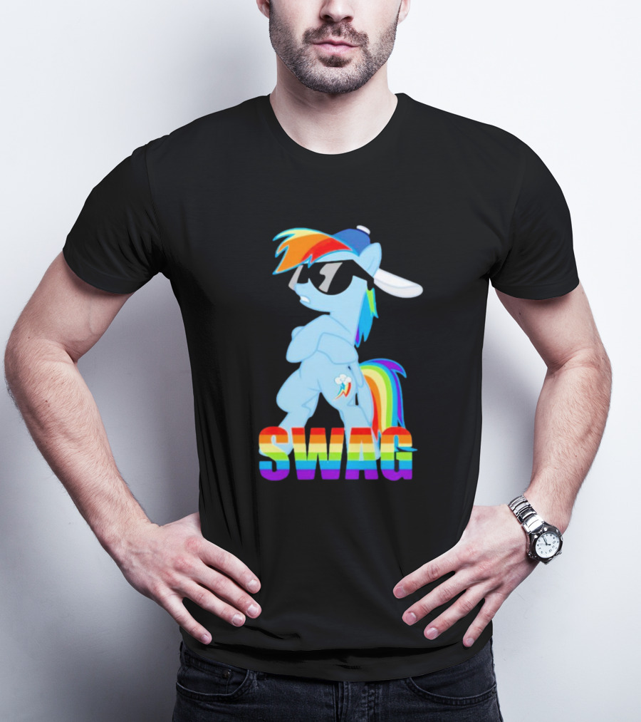 Rainbow Dash Swag With Pony And Cap T-Shirt