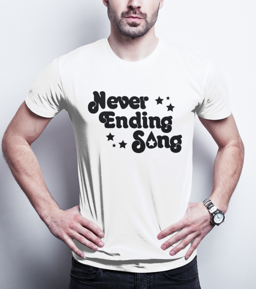 Never Ending Song With Retro Star Accents T-Shirt