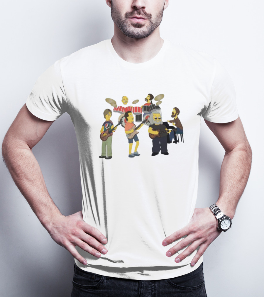 Grateful Dead Simpsons Band Cartoon Characters T-Shirt