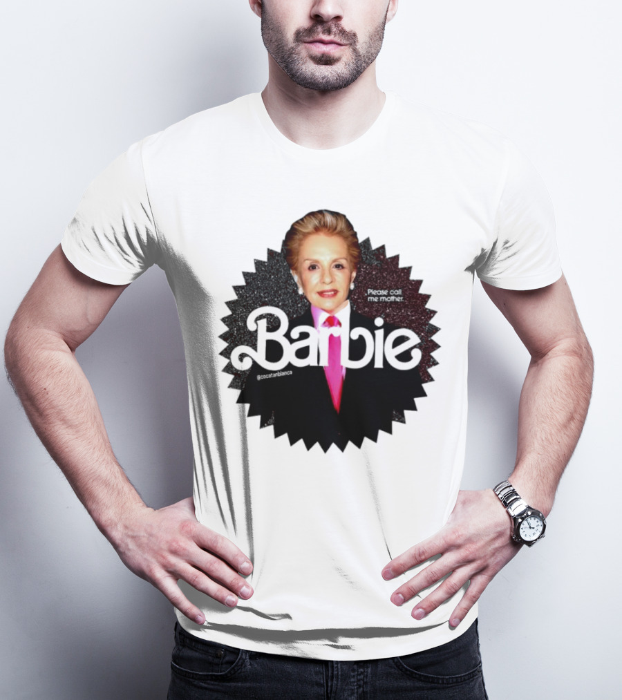 Please Call Me Mother Barbie Black Starburst T-Shirt