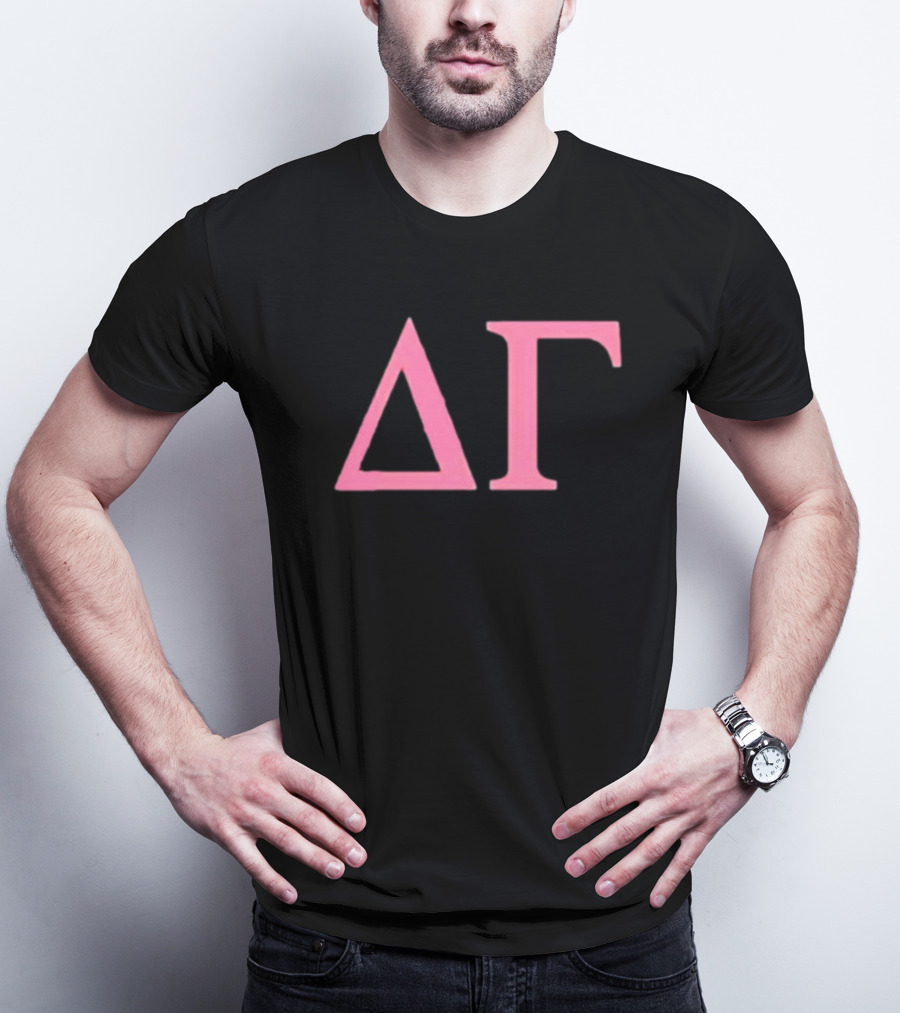 Delta Gamma World Famous ΔΓ Pink Lettering T-Shirt