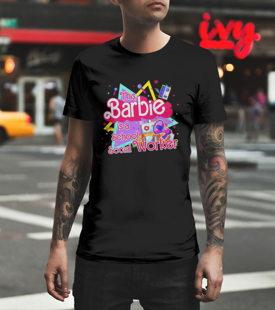 This Barbie Is A School Social Worker Retro 80s Educational T-Shirt
