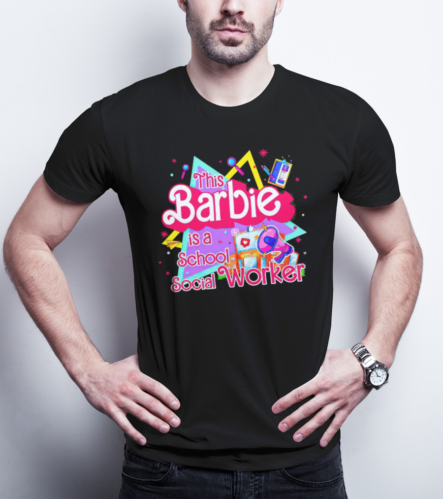 This Barbie Is A School Social Worker Retro 80s Educational T-Shirt