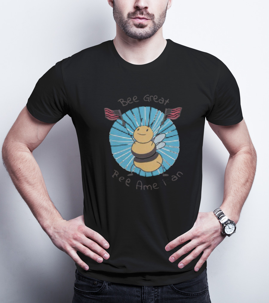 Bee Great Bee American Patriotic Bee With Flags T-Shirt