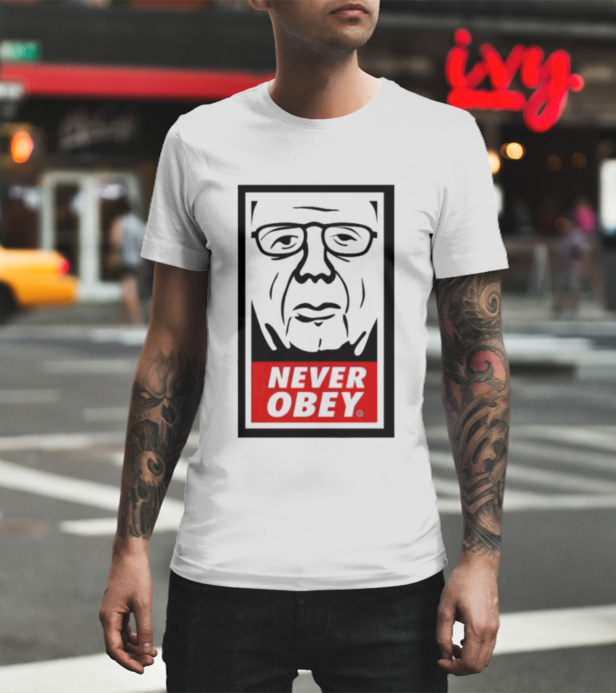 Never Obey Large Graphic Face T-Shirt