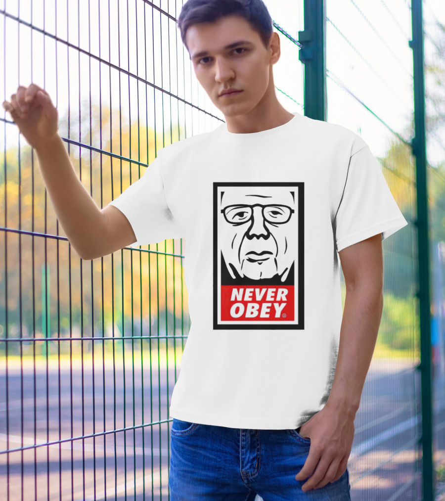 Never Obey Large Graphic Face T-Shirt