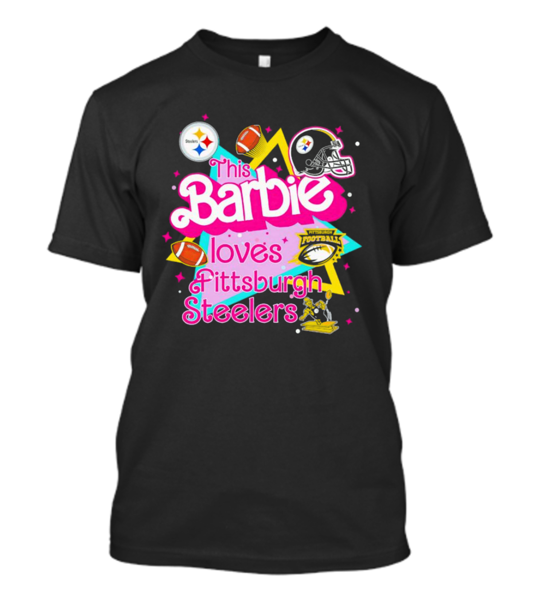 This Barbie Loves Pittsburgh Steelers Football Team Logos And Symbols T-Shirt