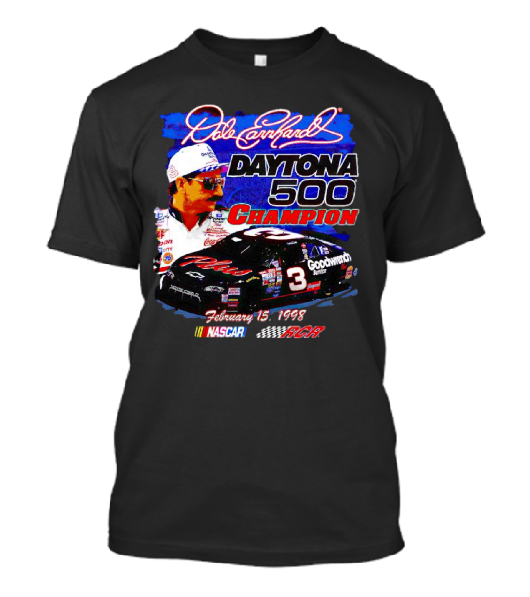 Dale Earnhardt Daytona 500 Champion February 15 1998 NASCAR RCR T-Shirt