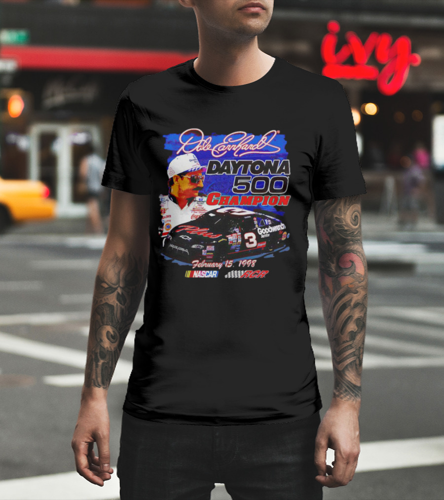 Dale Earnhardt Daytona 500 Champion February 15 1998 NASCAR RCR T-Shirt