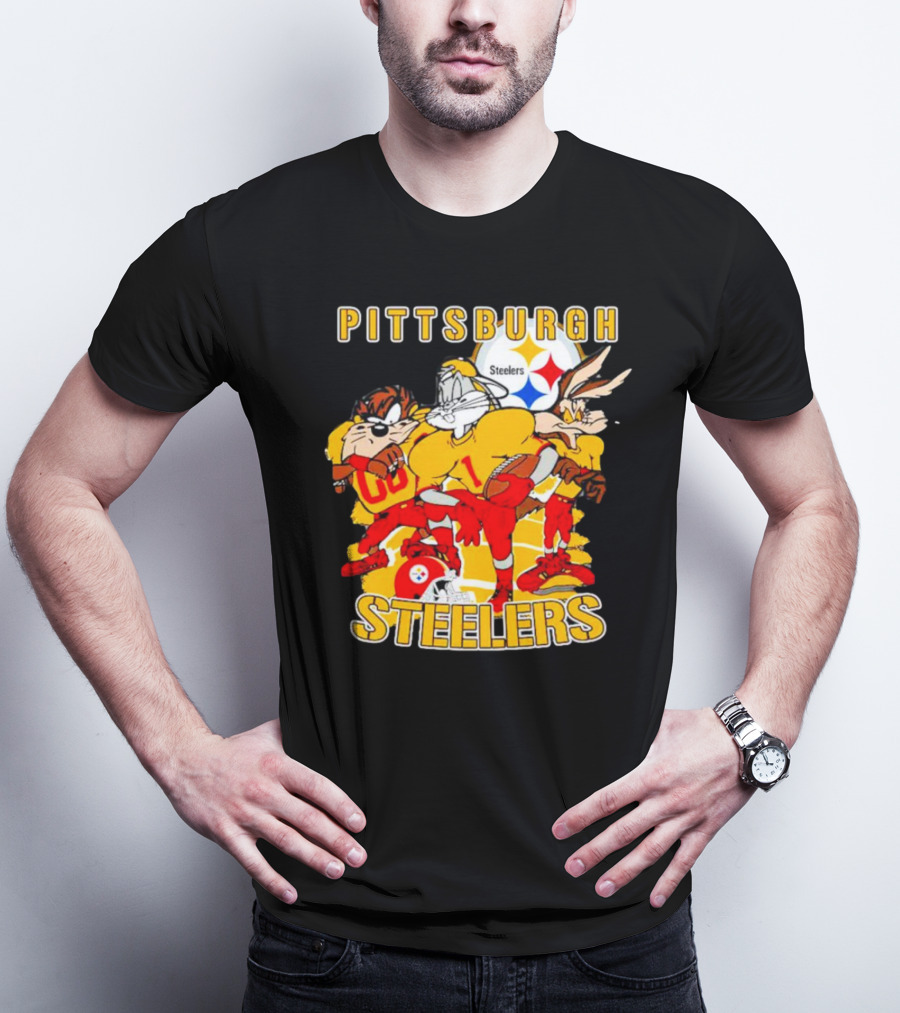 Pittsburgh Steelers Looney Tunes Bugs Taz Daffy Football Team T-Shirt