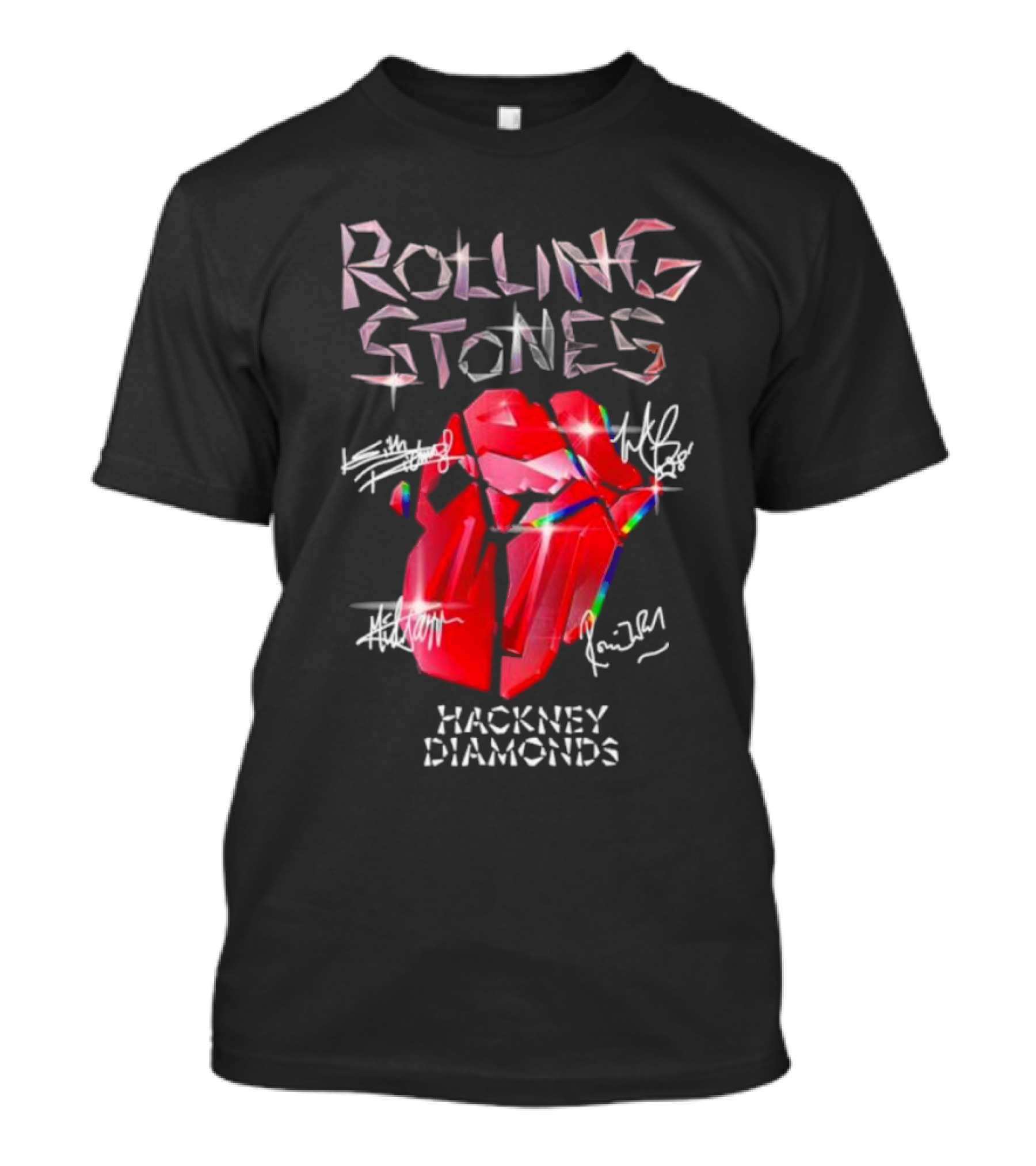 Rolling Stones Hackney Diamonds Signatures Red Tongue T-Shirt