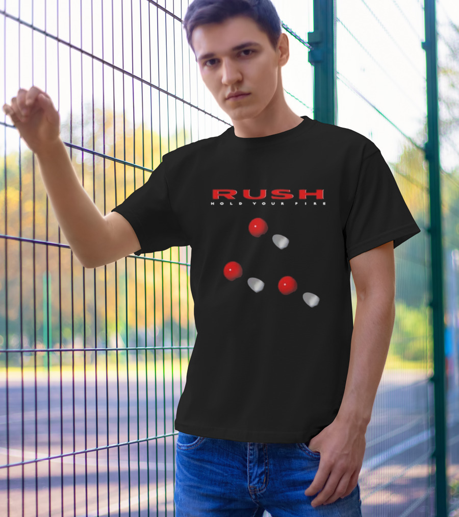 Rush Hold Your Fire Album Inspired Design With Red And White Spheres T-Shirt