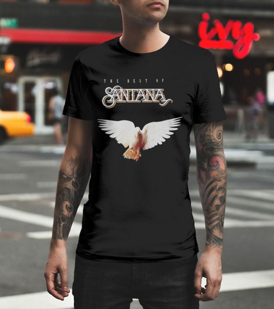 Santana Best Of Album Cover With White Dove T-Shirt