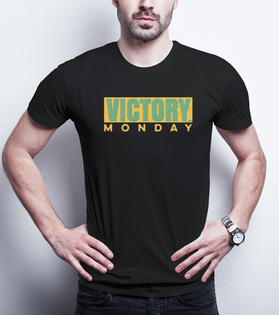 Victory Monday Green And Yellow Football Fan T-Shirt