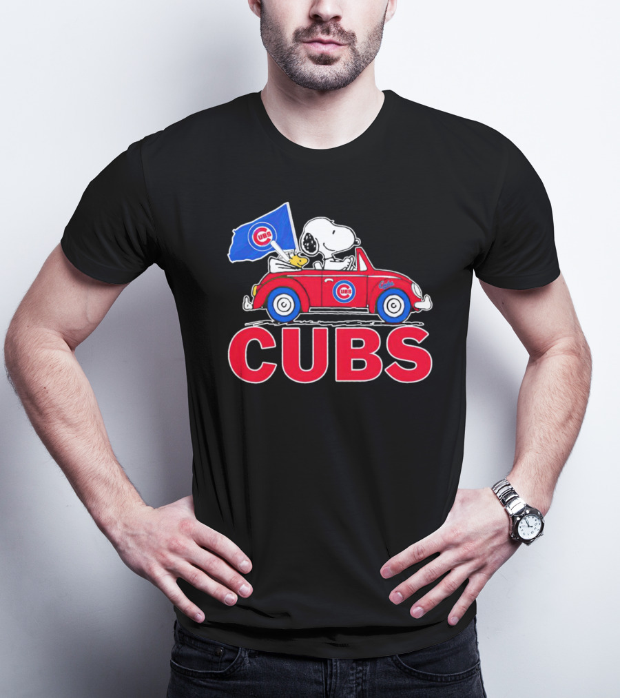 Snoopy Woodstock Chicago Cubs Car Adventure T-Shirt