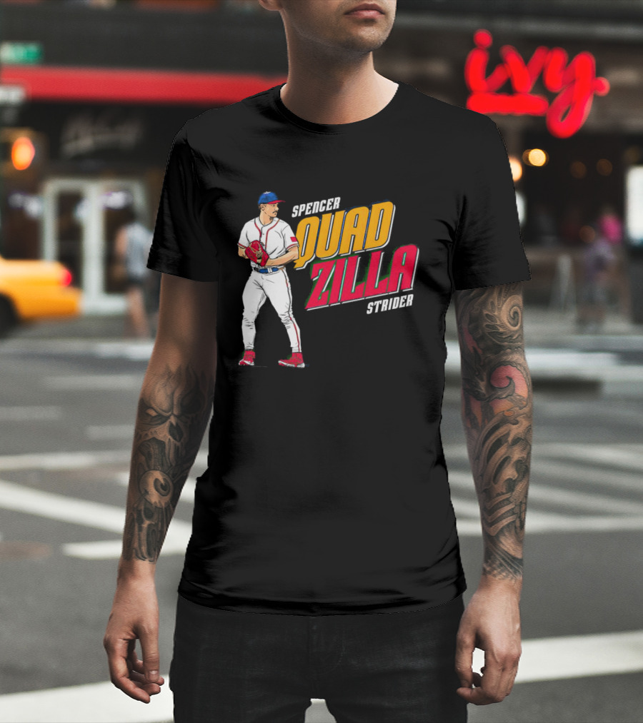 Spencer Strider Quadzilla Baseball Pitcher Image T-Shirt