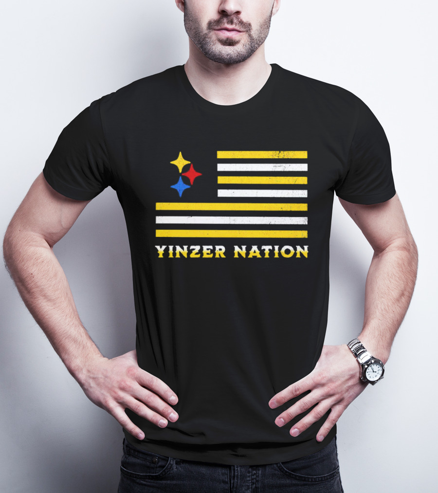 Yinzer Nation Steelers Flag T-Shirt