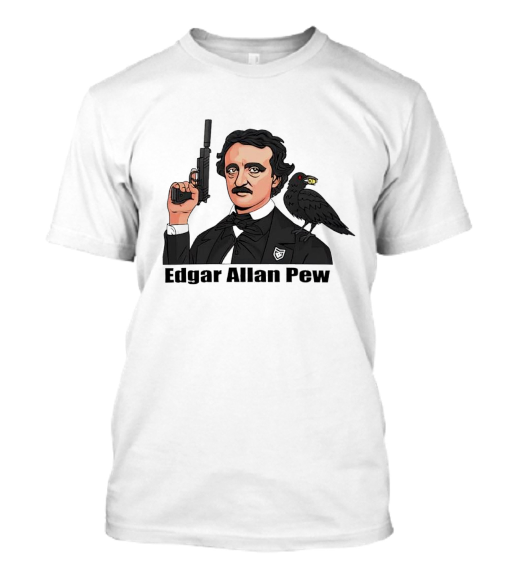Edgar Allan Pew Raven Gun T-Shirt