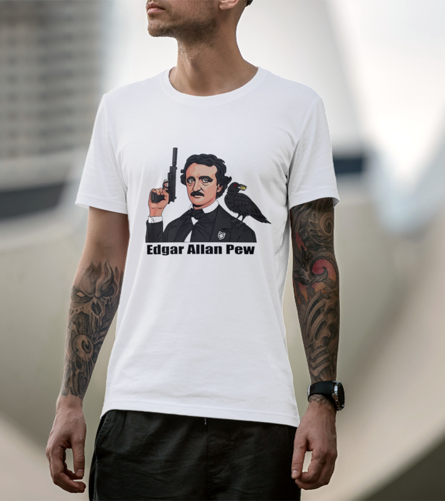Edgar Allan Pew Raven Gun T-Shirt