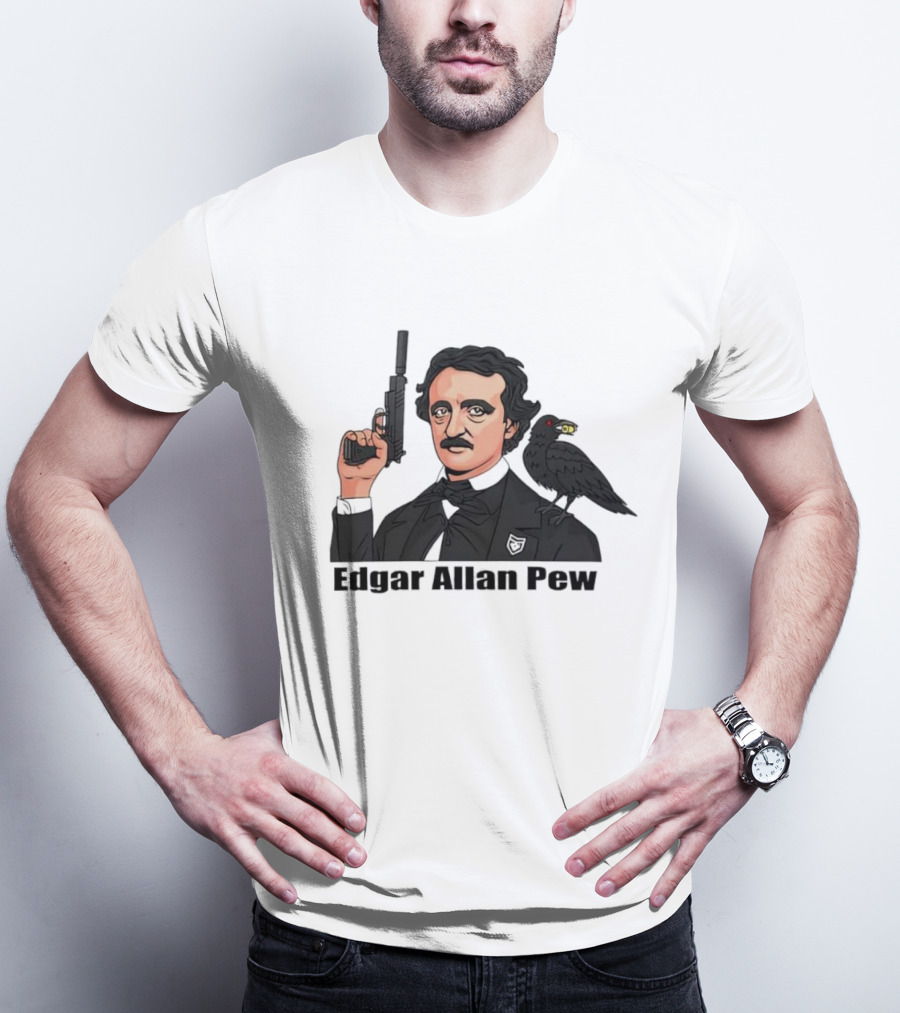 Edgar Allan Pew Raven Gun T-Shirt