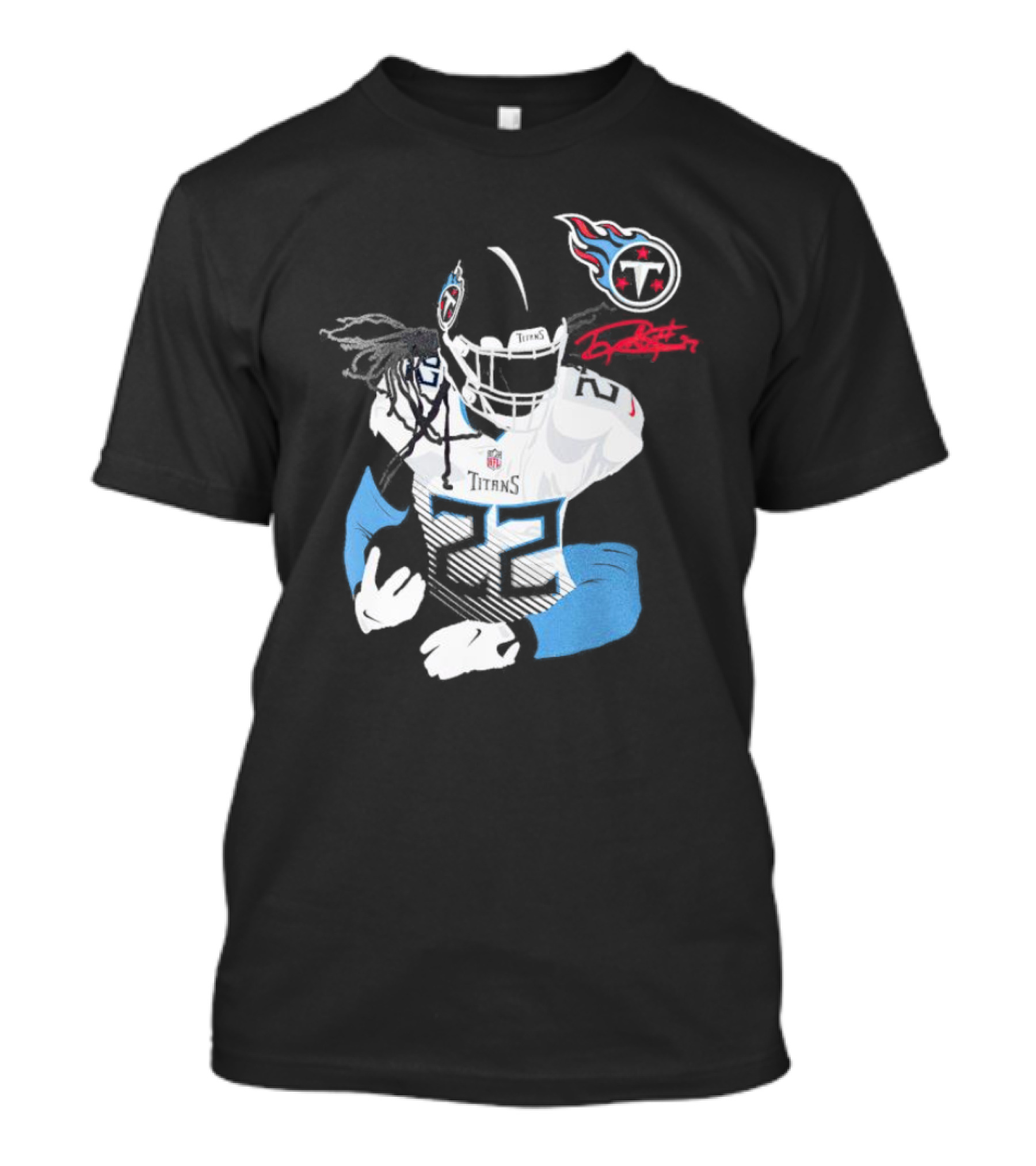 Tennessee Titans Derrick Henry 22 Signature NFL Football Player T-Shirt