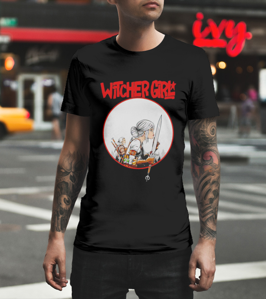 Witcher Girl Sword Arts Iconic Fantasy Character Scene T-Shirt
