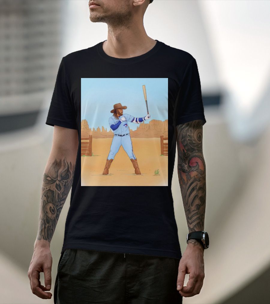 Blue Jays Vladimir Guerrero Jr. Cowboy Desert Baseball Scene T-Shirt