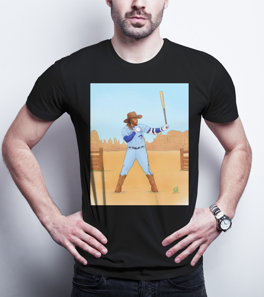 Blue Jays Vladimir Guerrero Jr. Cowboy Desert Baseball Scene T-Shirt