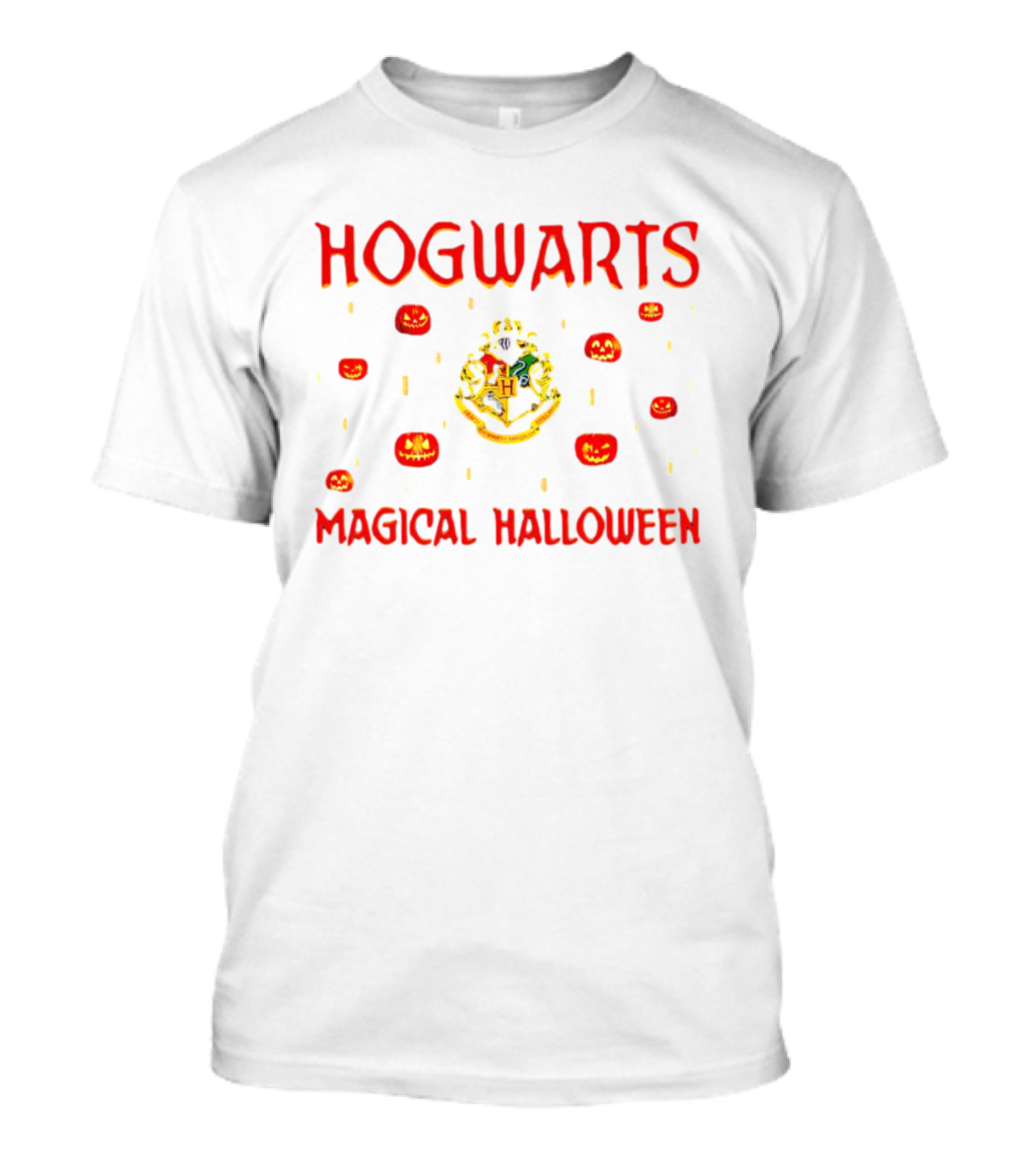 Hogwarts Magical Halloween With Crest And Pumpkins T-Shirt