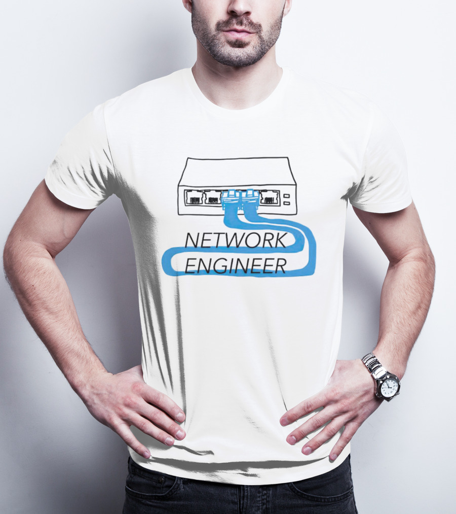 Network Engineer Ethernet Cable Switch Sketch T-Shirt