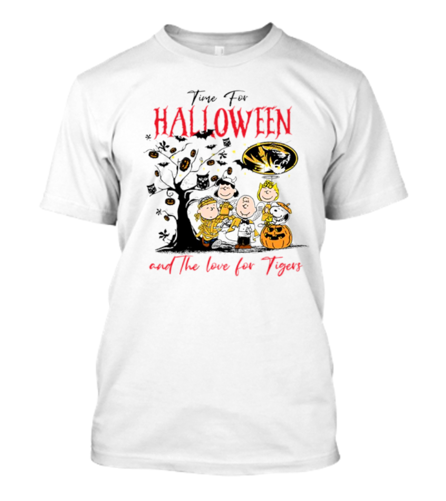 Time For Halloween And The Love For Tigers Peanuts Characters T-Shirt