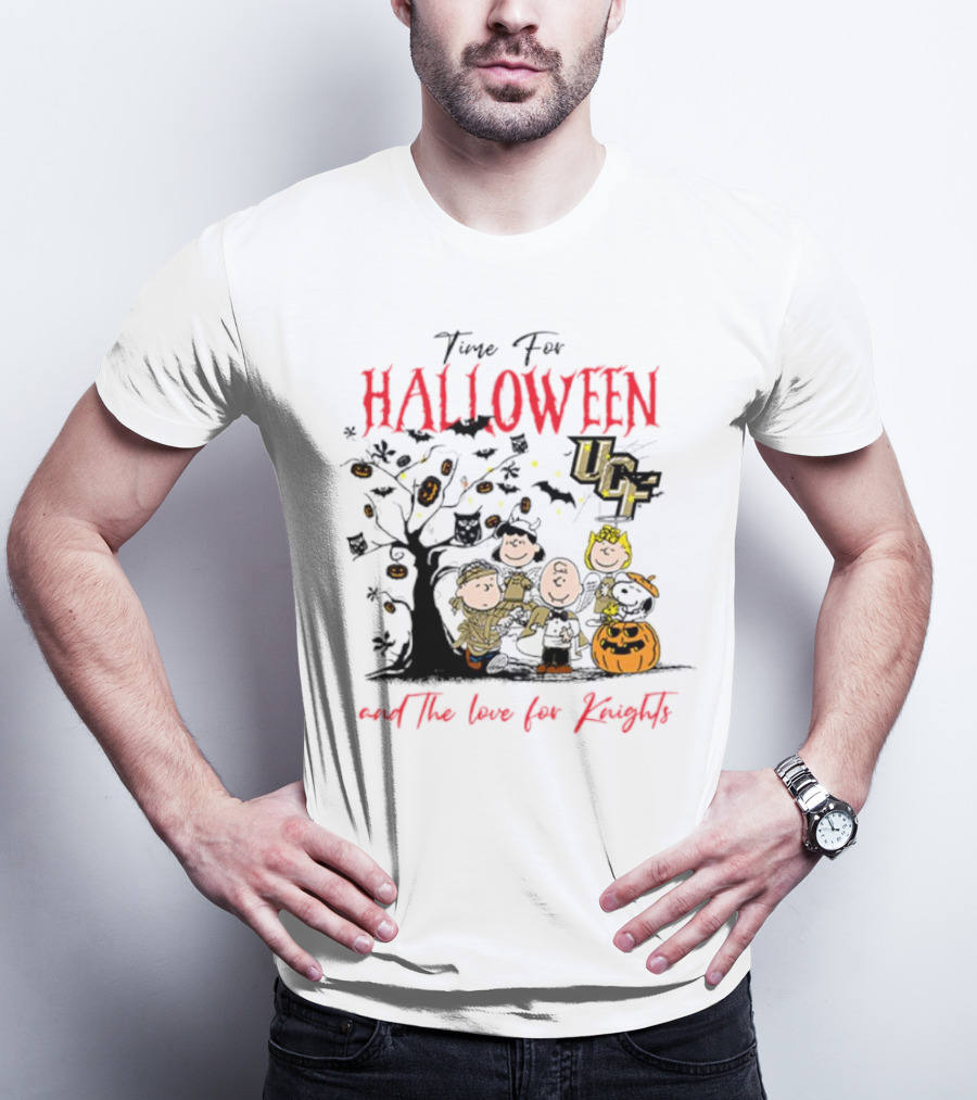 Time For Halloween Peanuts Characters With UCF Knights Spirit T-Shirt