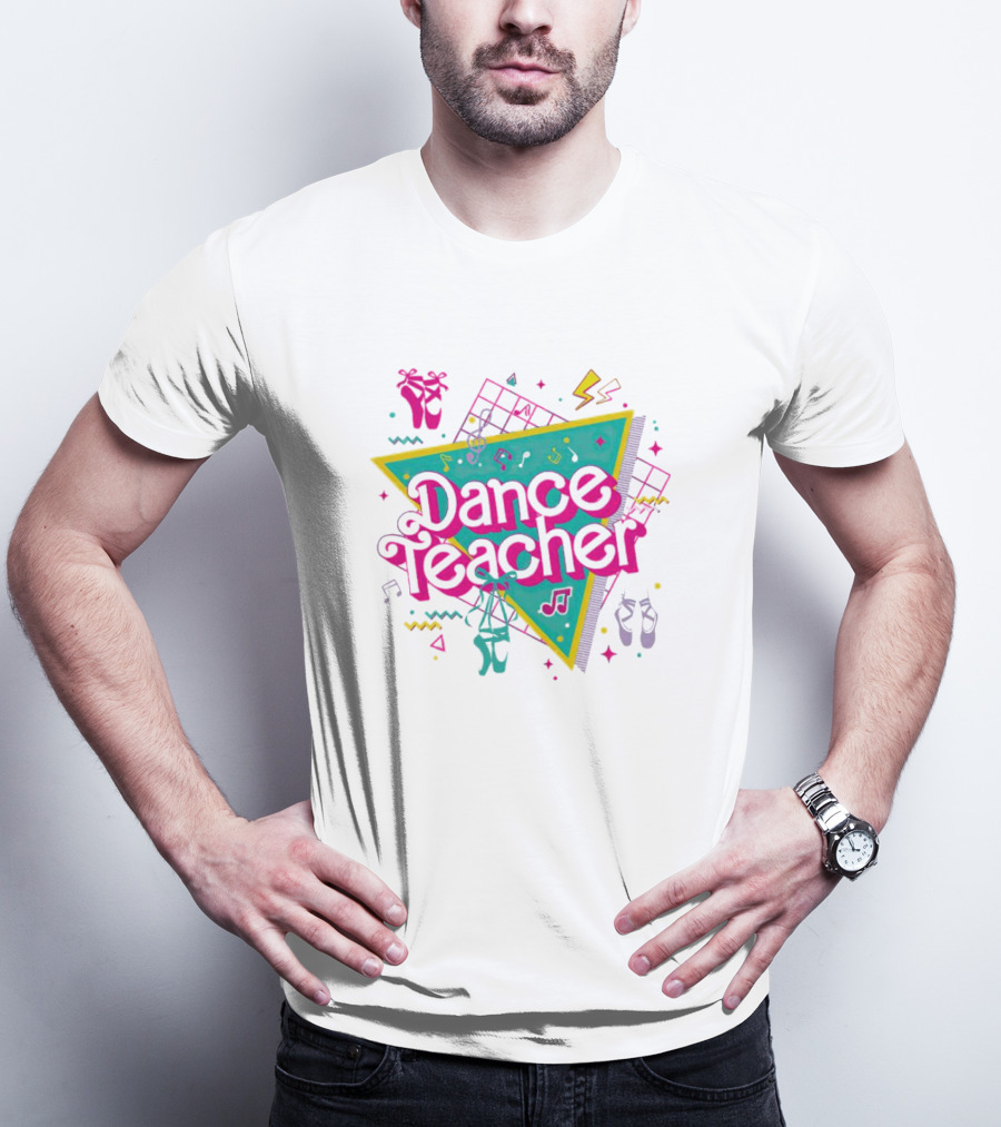 Barbie Dance Teacher Neon 80s Style Vibrant Ballet Elements T-Shirt