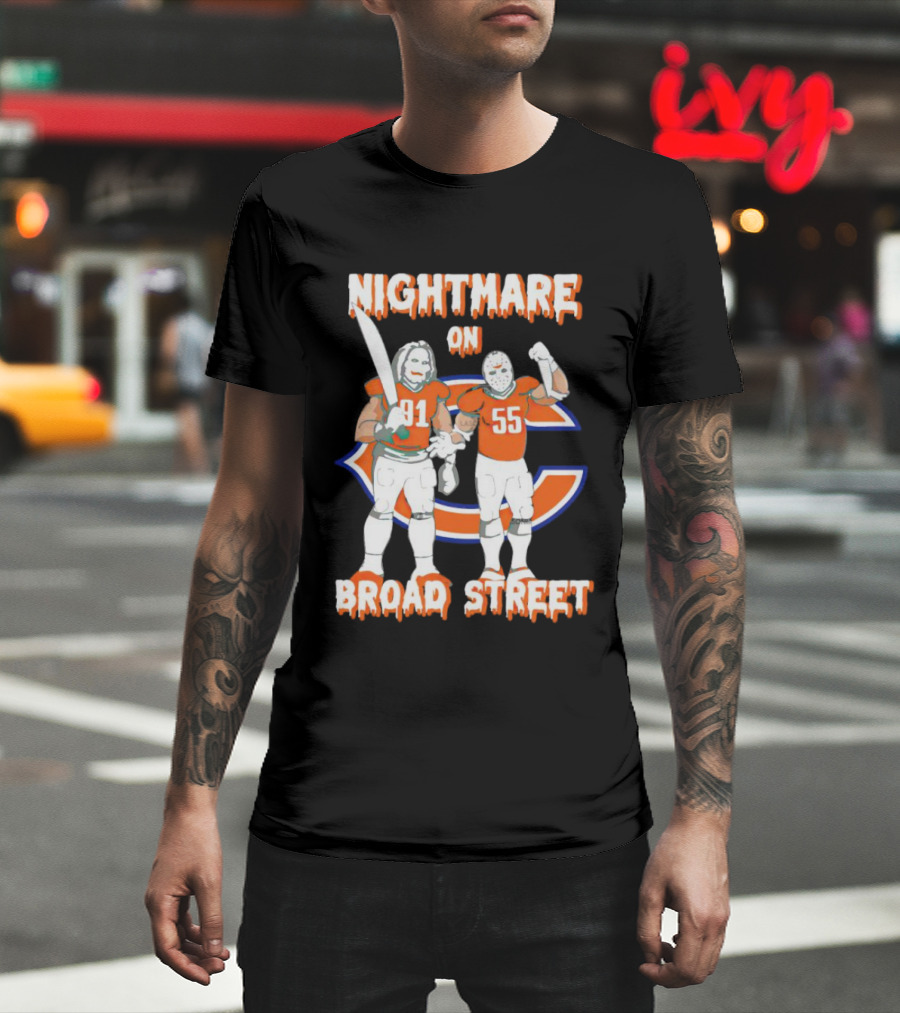 Nightmare On Broad Street Chicago Bears Halloween Jason Voorhees Billy T-Shirt