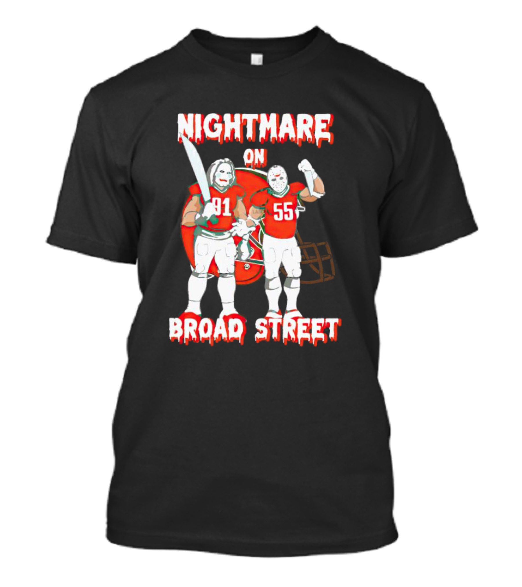 Nightmare On Broad Street Cleveland Browns Halloween Football Players T-Shirt