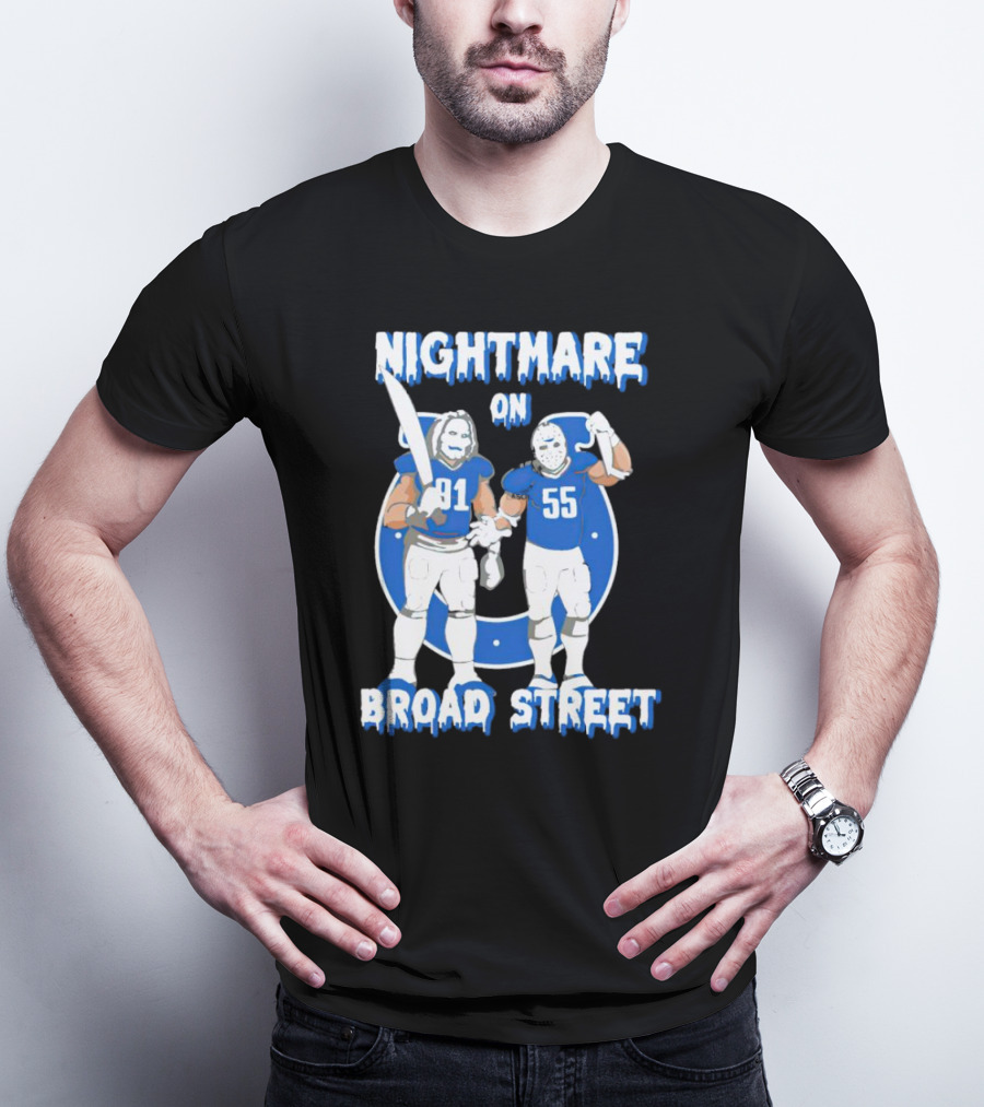 Nightmare On Broad Street Indianapolis Colts 91 55 Jason Voorhees Halloween T-Shirt