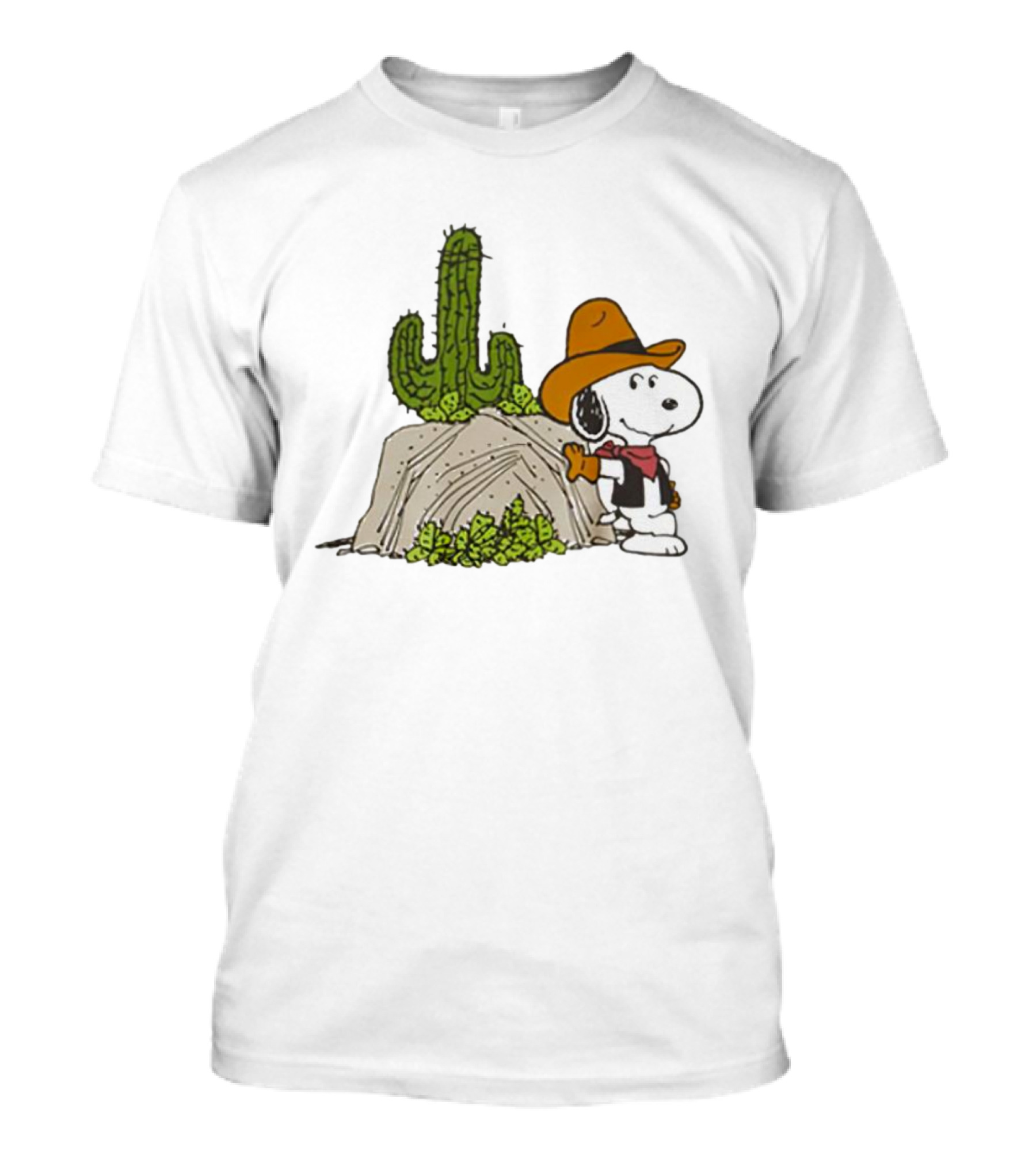 Cowboy Snoopy And Cactus Desert Scene T-Shirt
