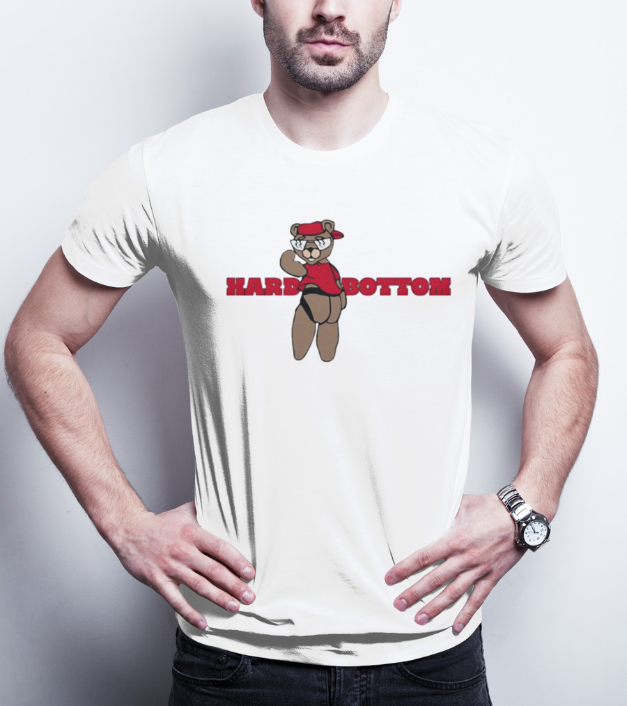 HARD BOTTOM Bear Wearing Red Bandana And Glasses T-Shirt