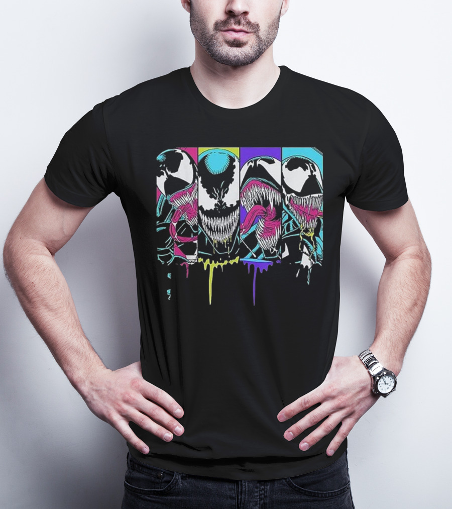 Retro Vintage Venom Symbiote Spider-Man Pop Art Panels T-Shirt