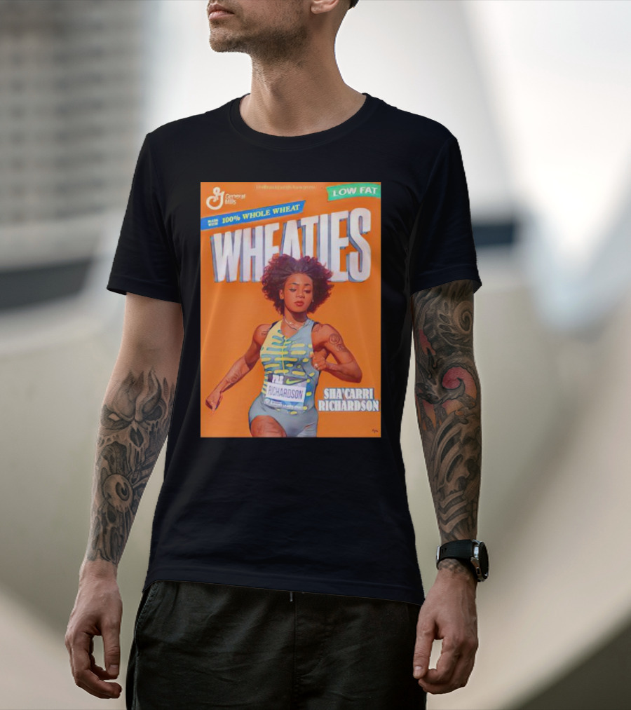 Sha’carri Richardson On Wheaties Box General Mills 100% Whole Wheat Low Fat T-Shirt