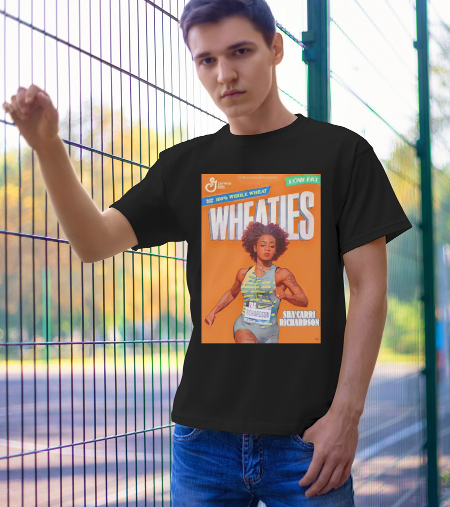 Sha’carri Richardson On Wheaties Box General Mills 100% Whole Wheat Low Fat T-Shirt