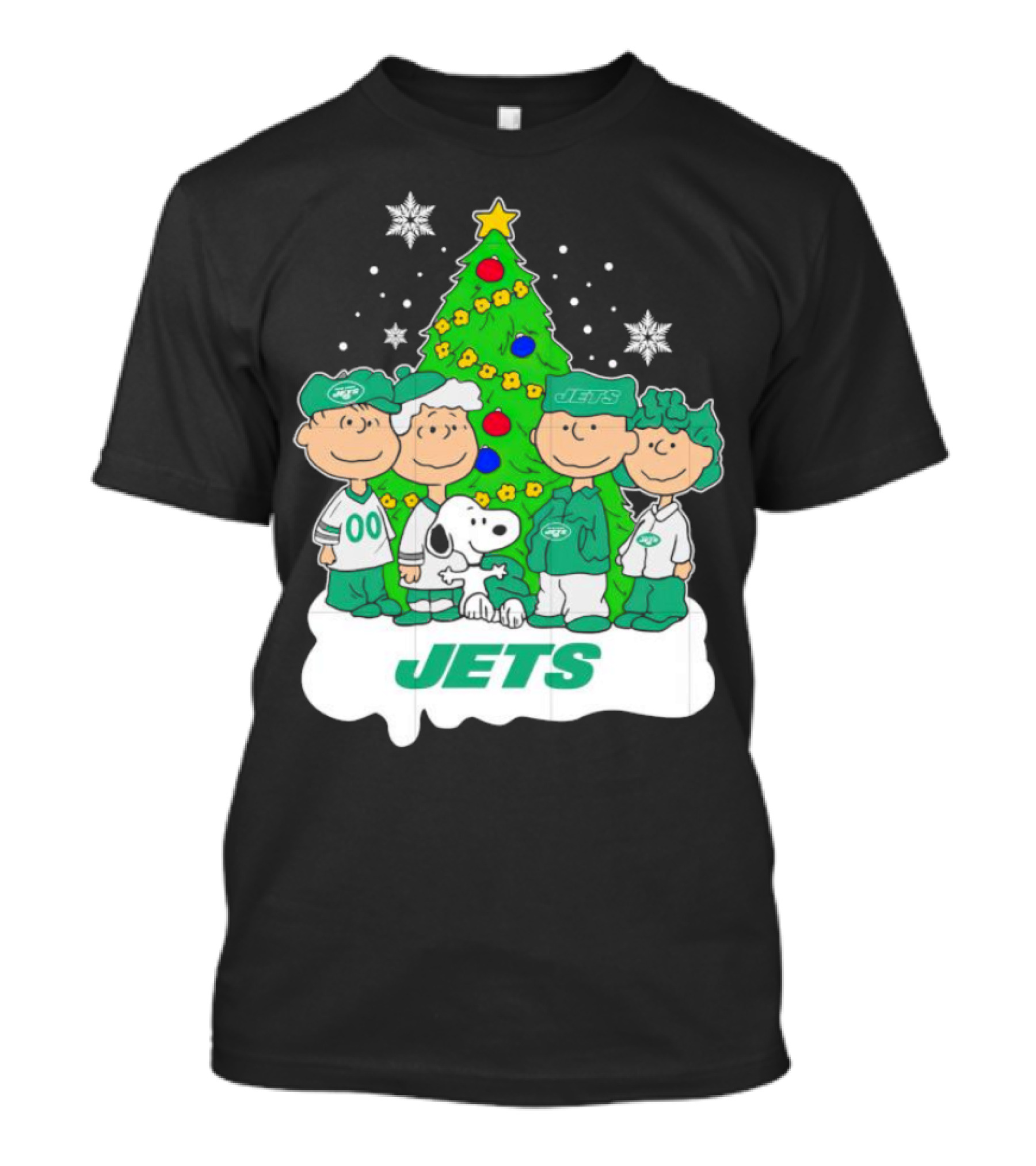 Peanuts Characters Jets Christmas Tree Holiday T-Shirt