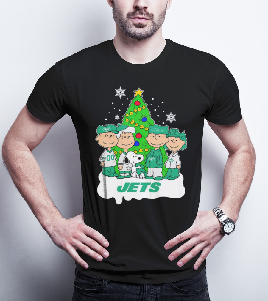 Peanuts Characters Jets Christmas Tree Holiday T-Shirt
