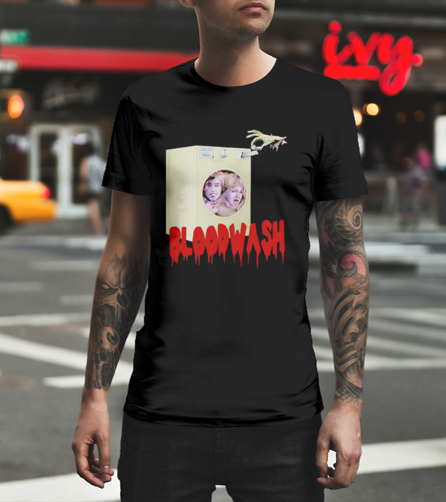 Bloodwash Haunted Laundromat Horror Washer Creature T-Shirt