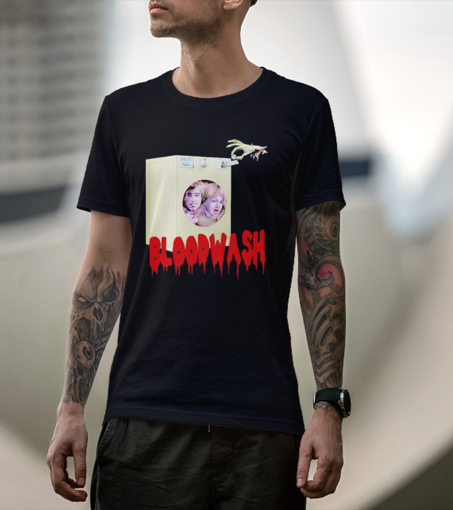 Bloodwash Haunted Laundromat Horror Washer Creature T-Shirt