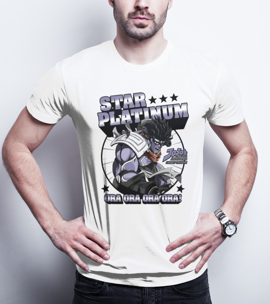 Star Platinum JoJo's Bizarre Adventure Ora Ora Ora Circle T-Shirt