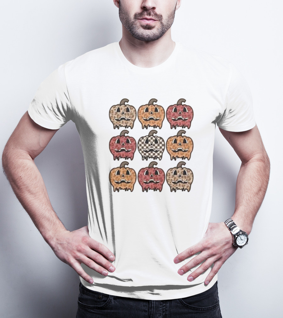 Cute Halloween Pumpkin Pattern T-Shirt